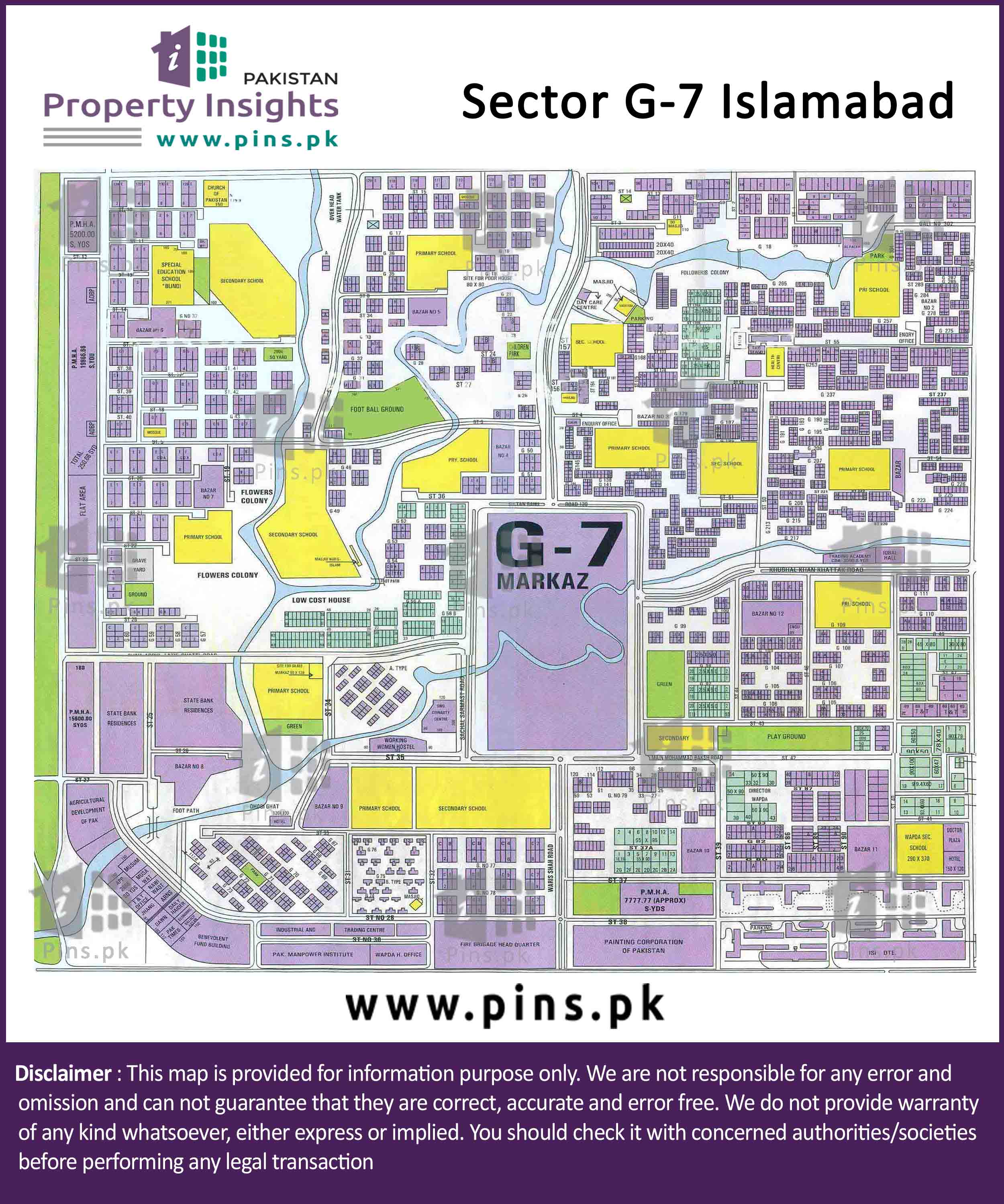 View High Resolution Project / Society Maps / Siteplan of Sector G-7 ...