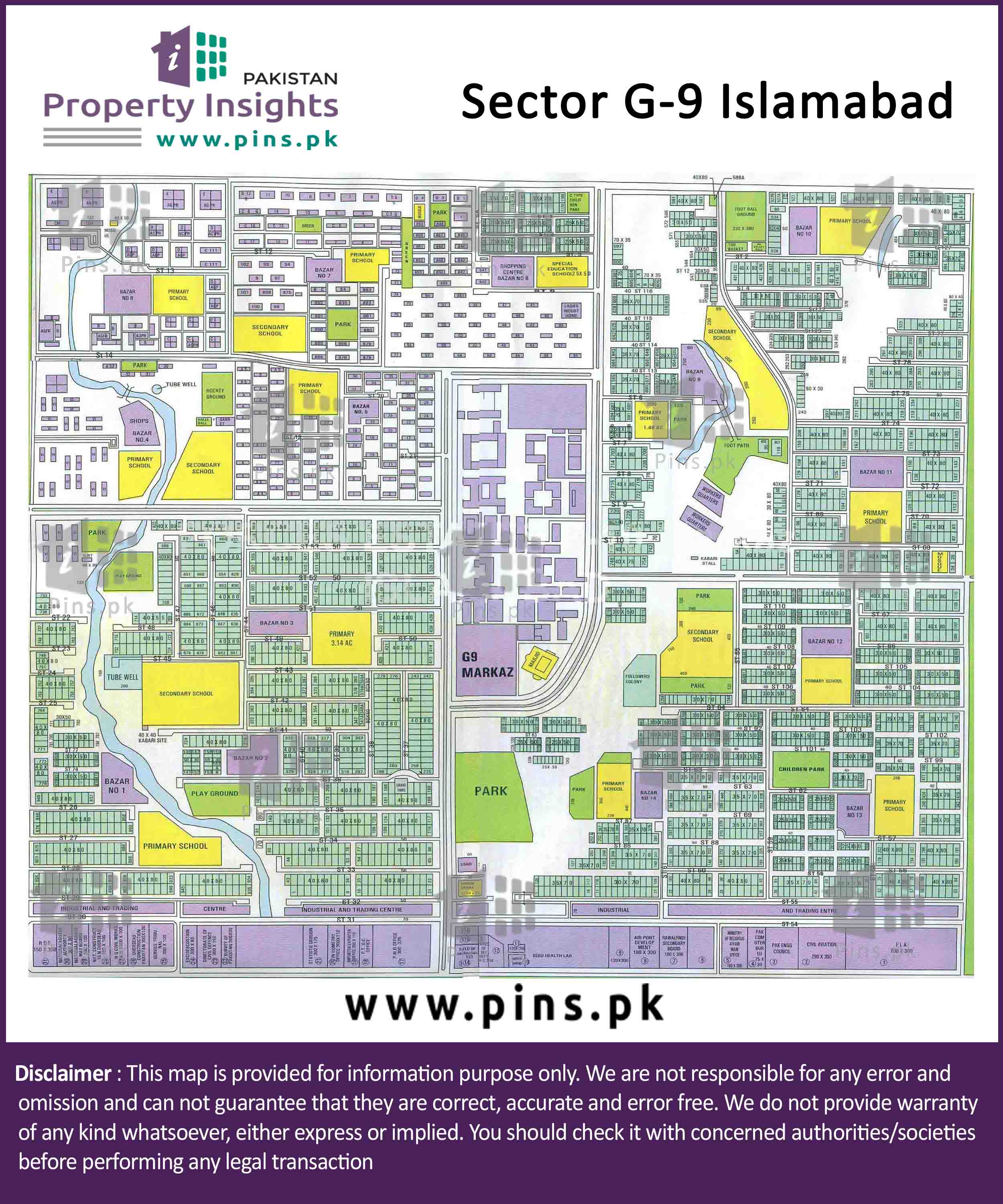 View High Resolution Project / Society Maps / Siteplan of Sector G-9 ...
