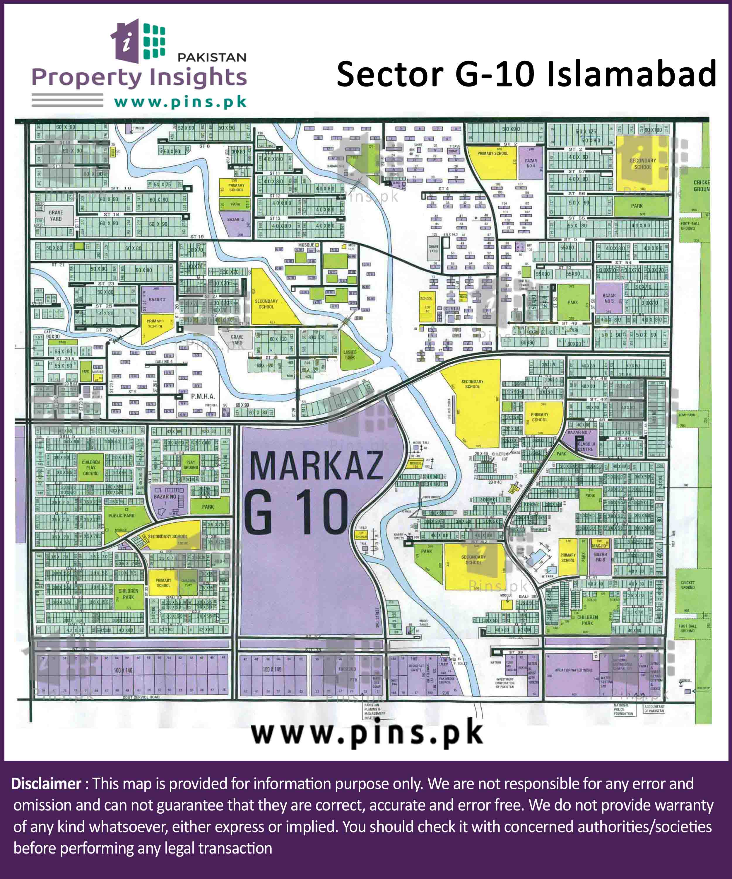 View High Resolution Project / Society Maps / Siteplan of Sector G-10 ...