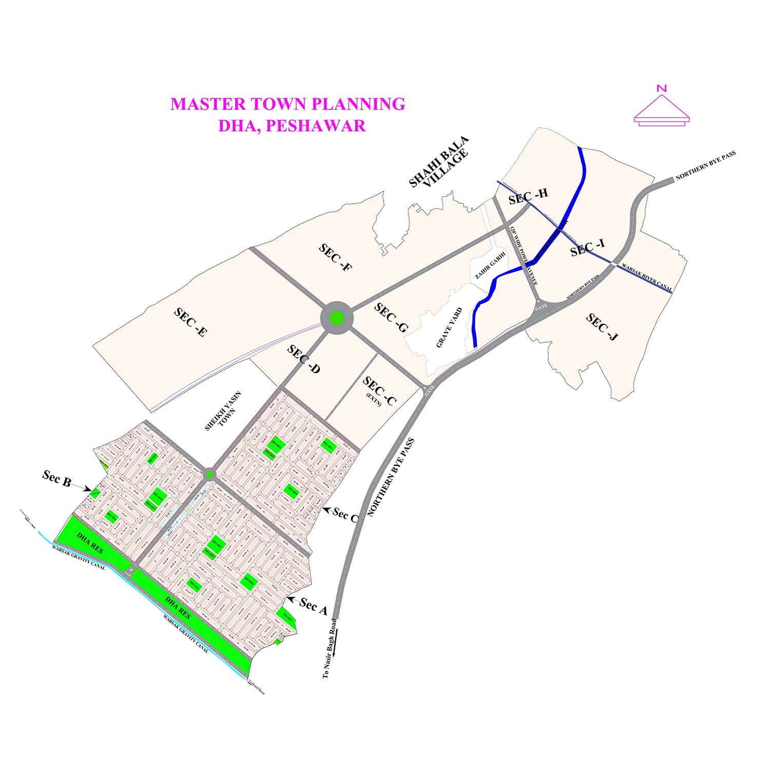 View High Resolution Project / Society Maps / Siteplan of DHA Peshawar ...