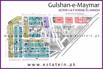 High Resolution Society Maps / Siteplan of Gulshan-e-Maymar Karachi.