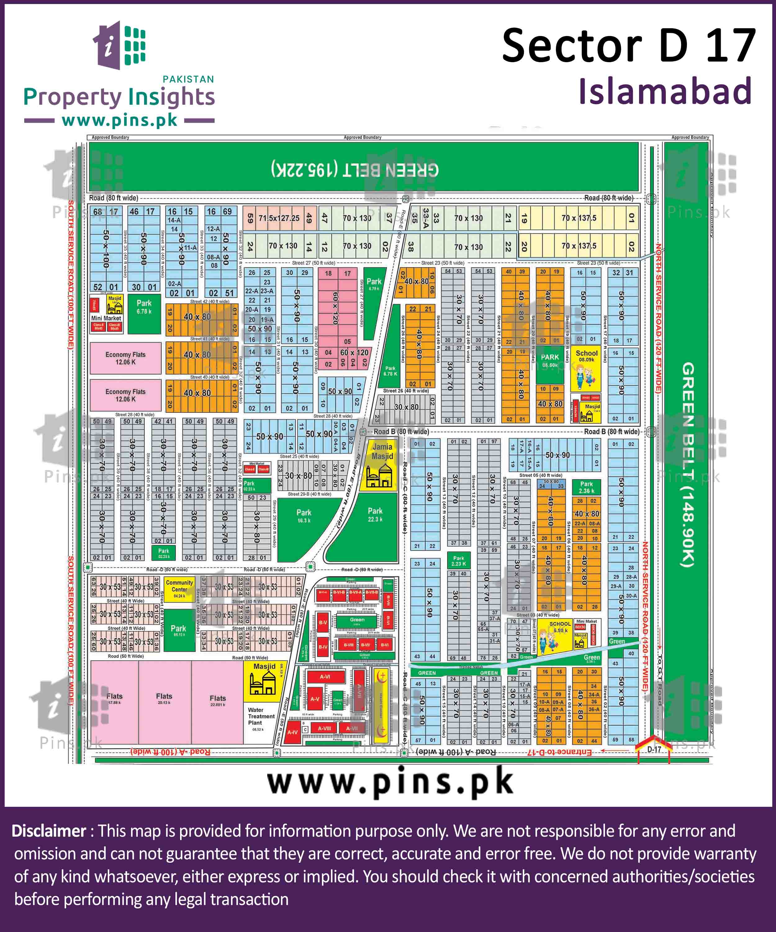 View High Resolution Project / Society Maps / Siteplan of Sector D-17 ...