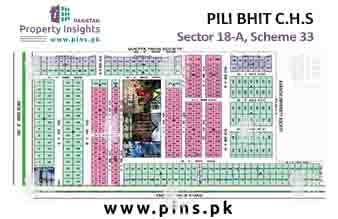 High Resolution Society Maps / Siteplan of Scheme 33 Karachi.