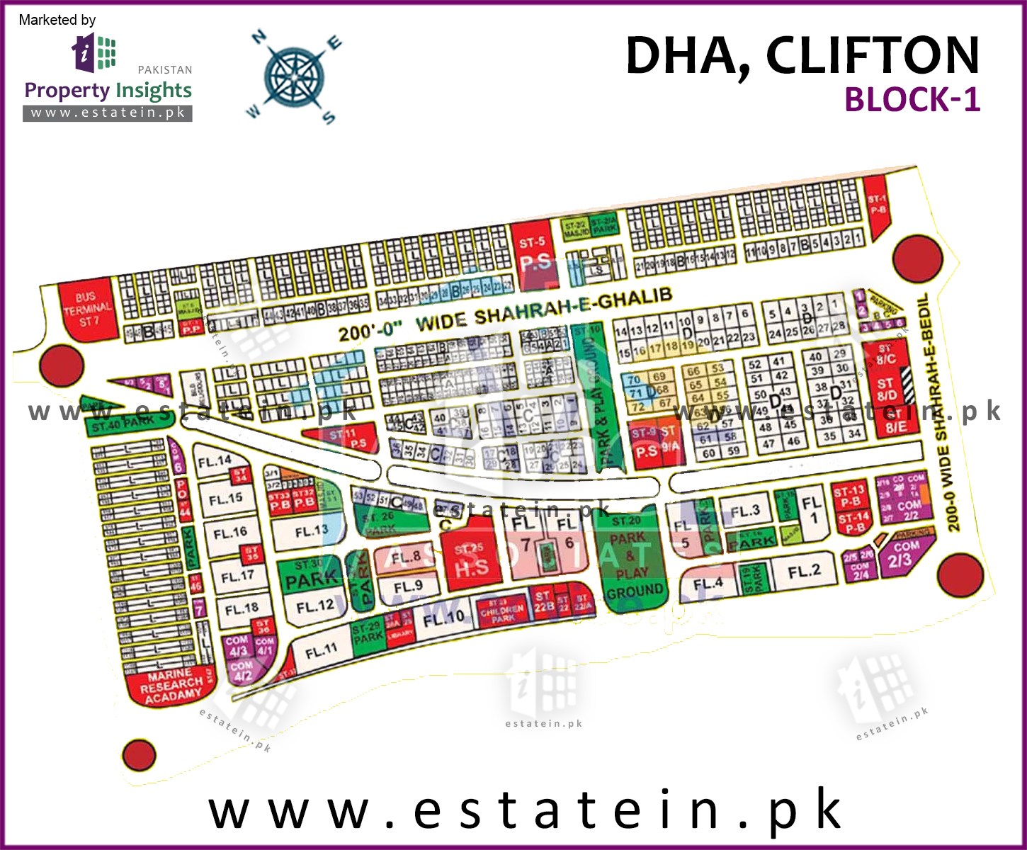 View High Resolution Project / Society Maps / Siteplan of Block 1 ...