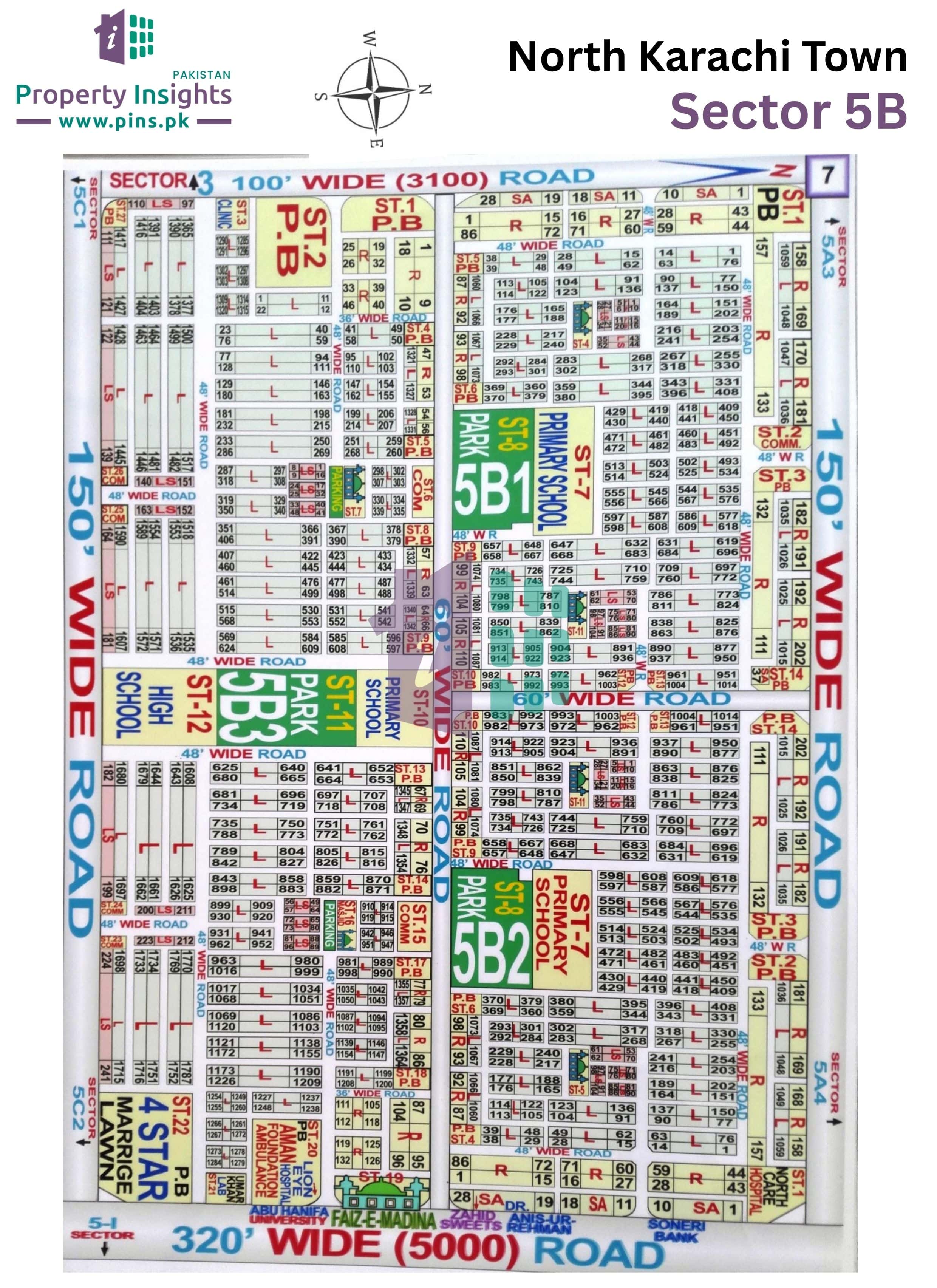 View High Resolution Project / Society Maps / Siteplan of Sector 5-B ...
